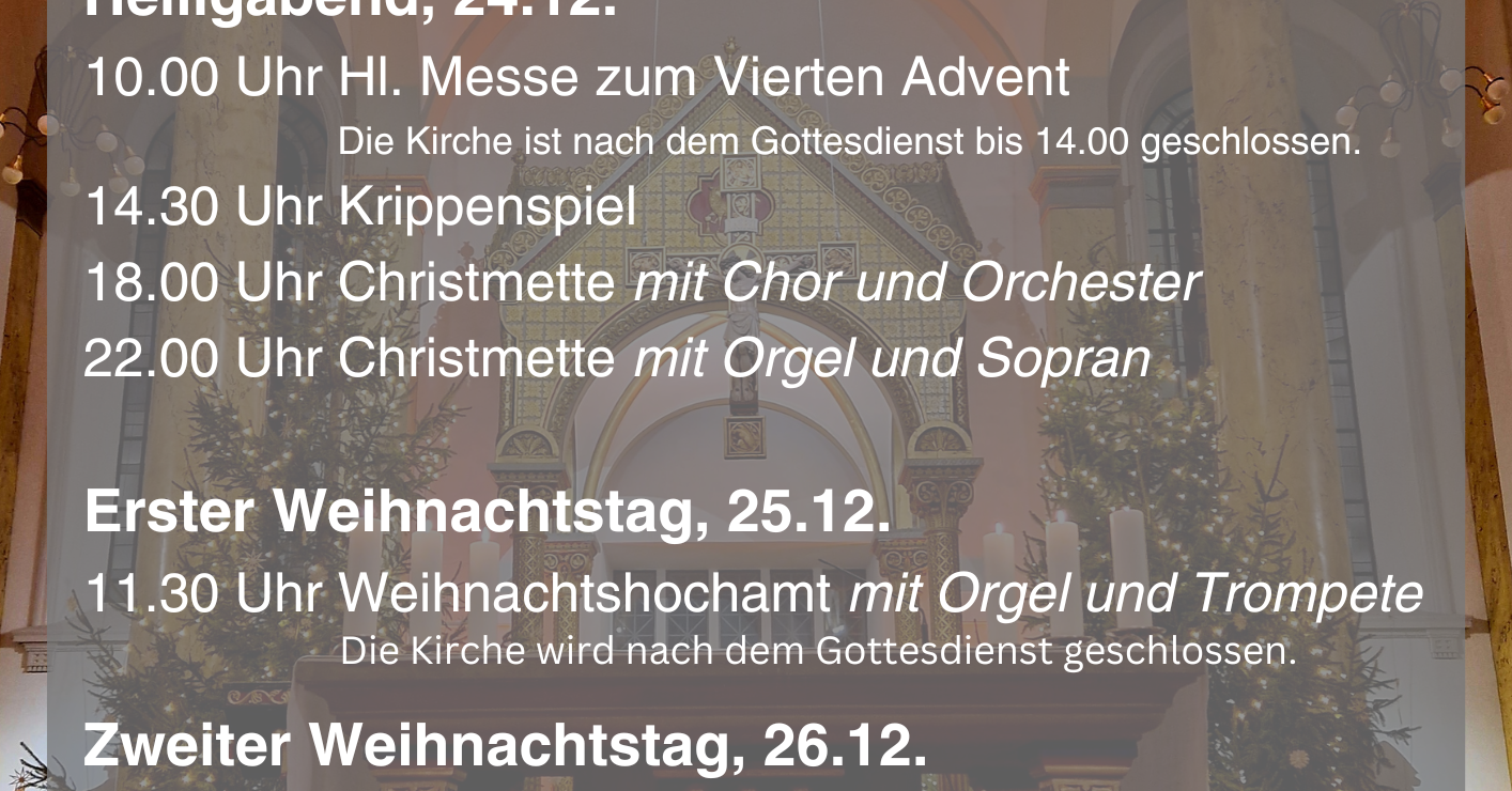 Weihnachten und Jahreswechsel | Kirchengemeinde Papst Johannes XXIII. Krefeld